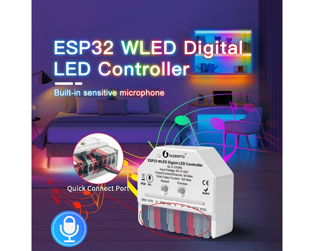 Buy Ultra Mini ESP32 WLED LED Strip Controller (GL-C-310WL) for 29.9 € at en.m.nu