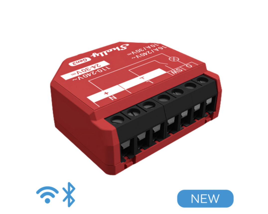 Shelly 1PM Gen3 – 2-pack smart relays (16A, WiFi, Bluetooth, energy ...