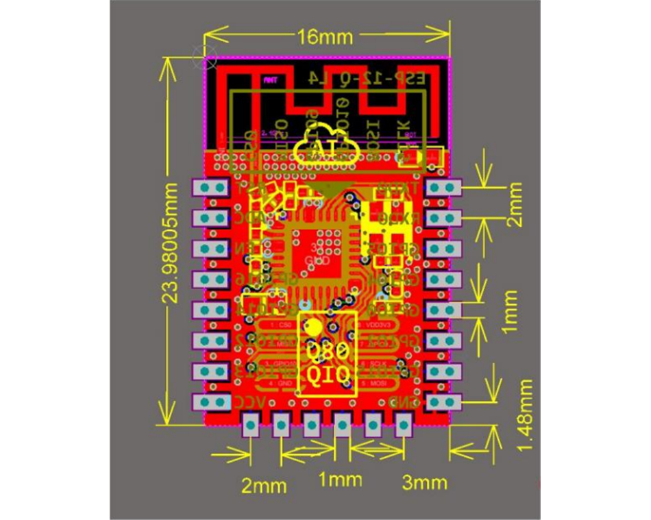 Buy ESP-12F - ESP8266 WiFi Development Board (ESP12F) for 3.9 € at en.m.nu