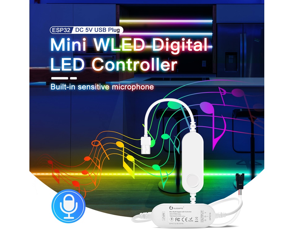 Buy Mini WLED Digital LED Controller Mic (GL-MC-001WL) for 24.9 € at en ...
