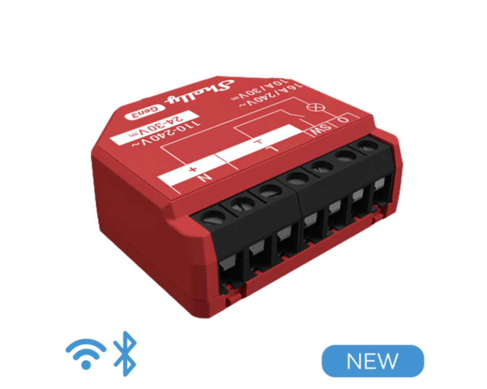 Shelly 1PM Gen3 – 2-pack smart relays (16A, WiFi, Bluetooth, energy ...