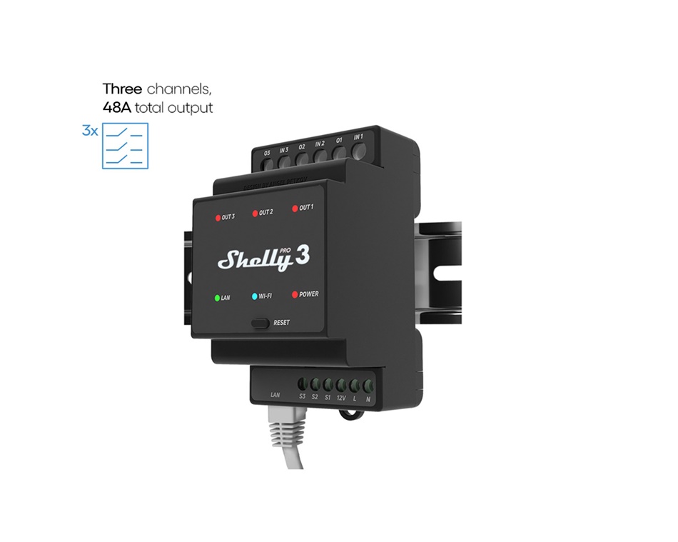 Buy Shelly Pro 3 - three-channel relay for DIN rail. (Shelly_Pro3) for ...