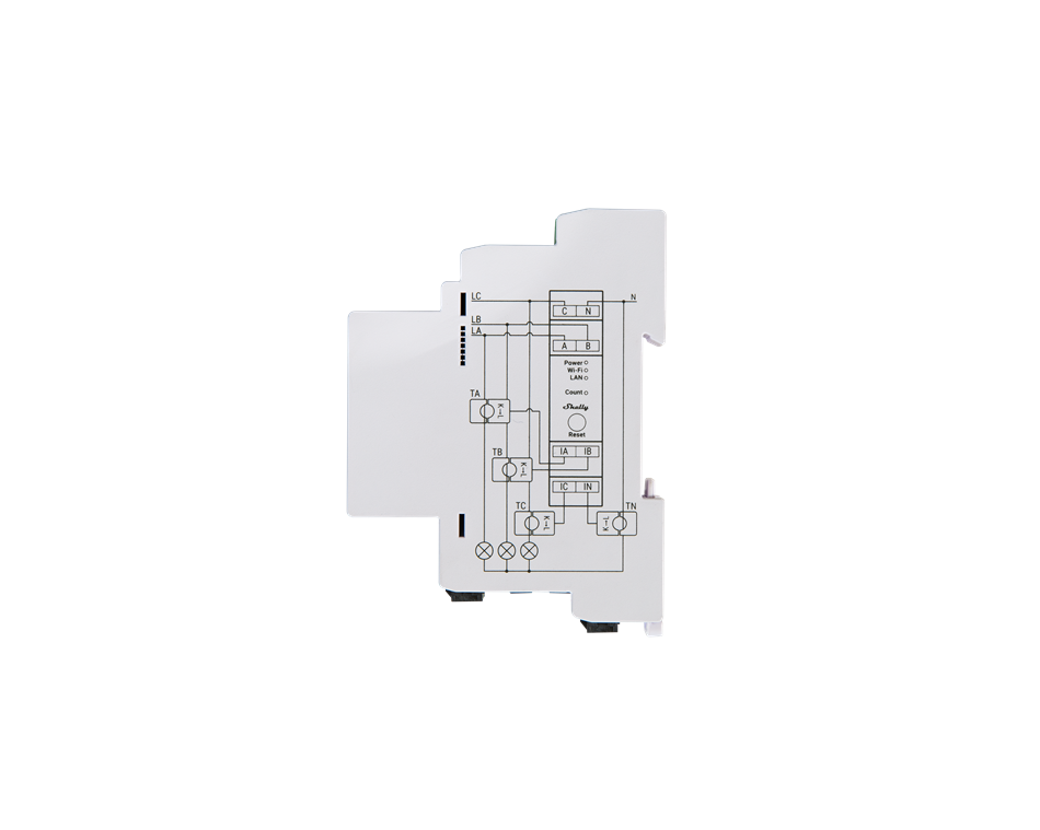 Buy Shelly Pro 3EM - 3-fas energimätare för DIN-skena (SHELLY-PRO-3EM ...