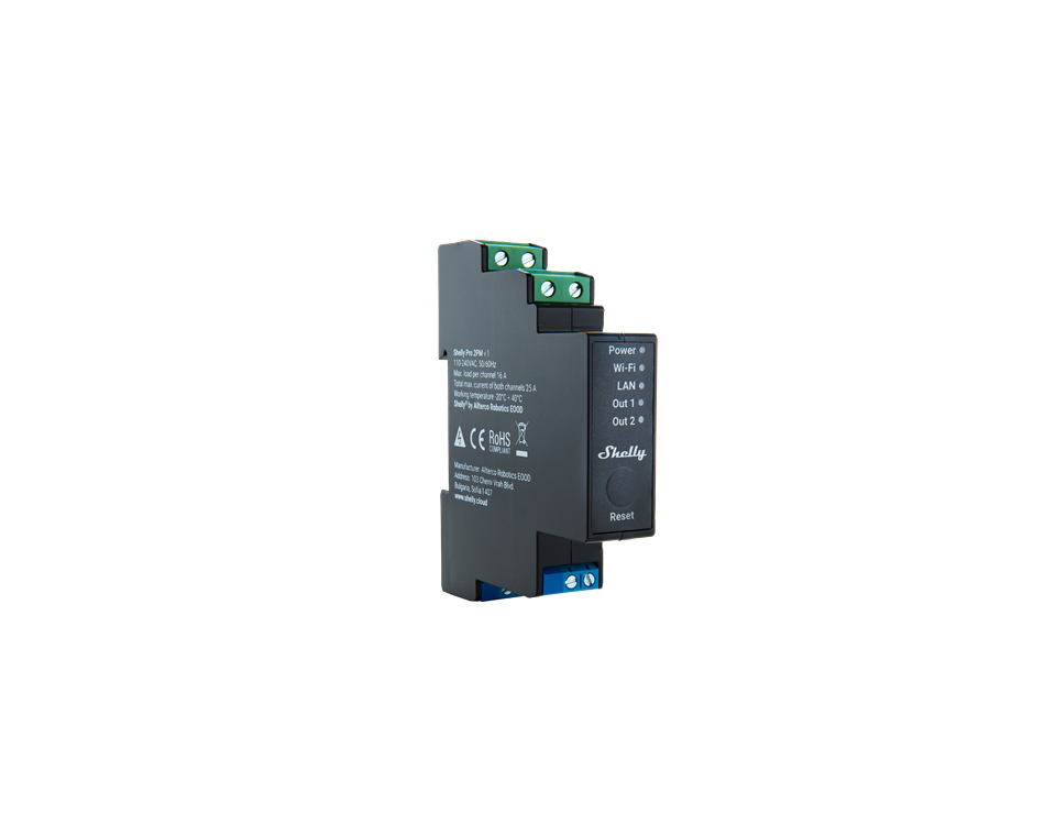 Buy Shelly Pro 2PM - WiFi and LAN Switch - 25A with Energy Metering ...
