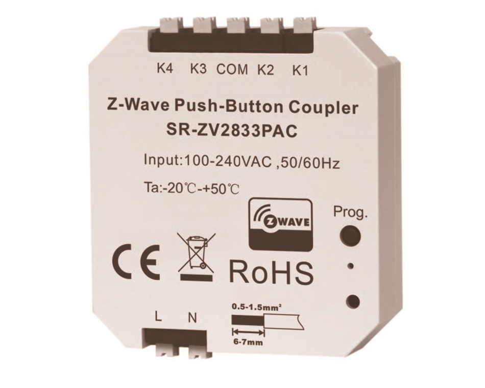 Buy Built-in button 4 channels - Z-wave Push-button Coupler (SR ...