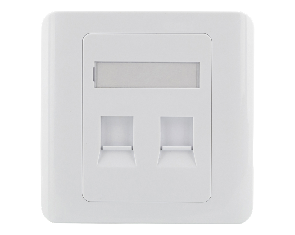 Buy DELTACO recessed wall outlet for Keystone, 2 ports, dust cover ...