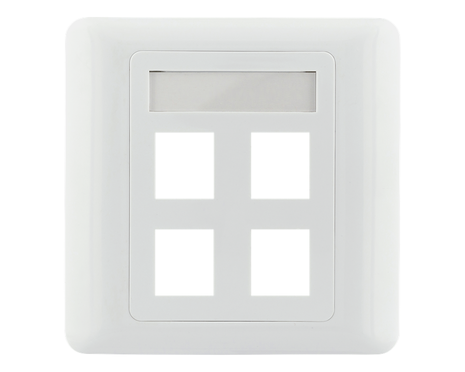 Buy DELTACO recessed wall outlet for Keystone, 4 ports, white. (VR-228 ...