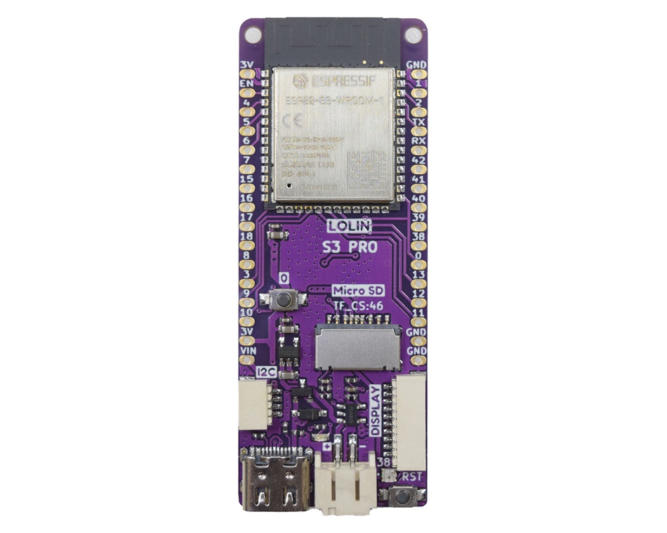 Buy S3 Pro V1.0.0 - WiFi / BLE ESP32 WROOM-1 (LOLIN-S3-PRO) for 26.9 € at en.m.nu