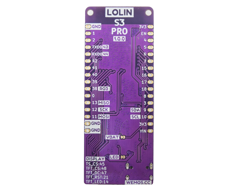 Buy S3 Pro V1.0.0 - WiFi / BLE ESP32 WROOM-1 (LOLIN-S3-PRO) for 26.9 ...